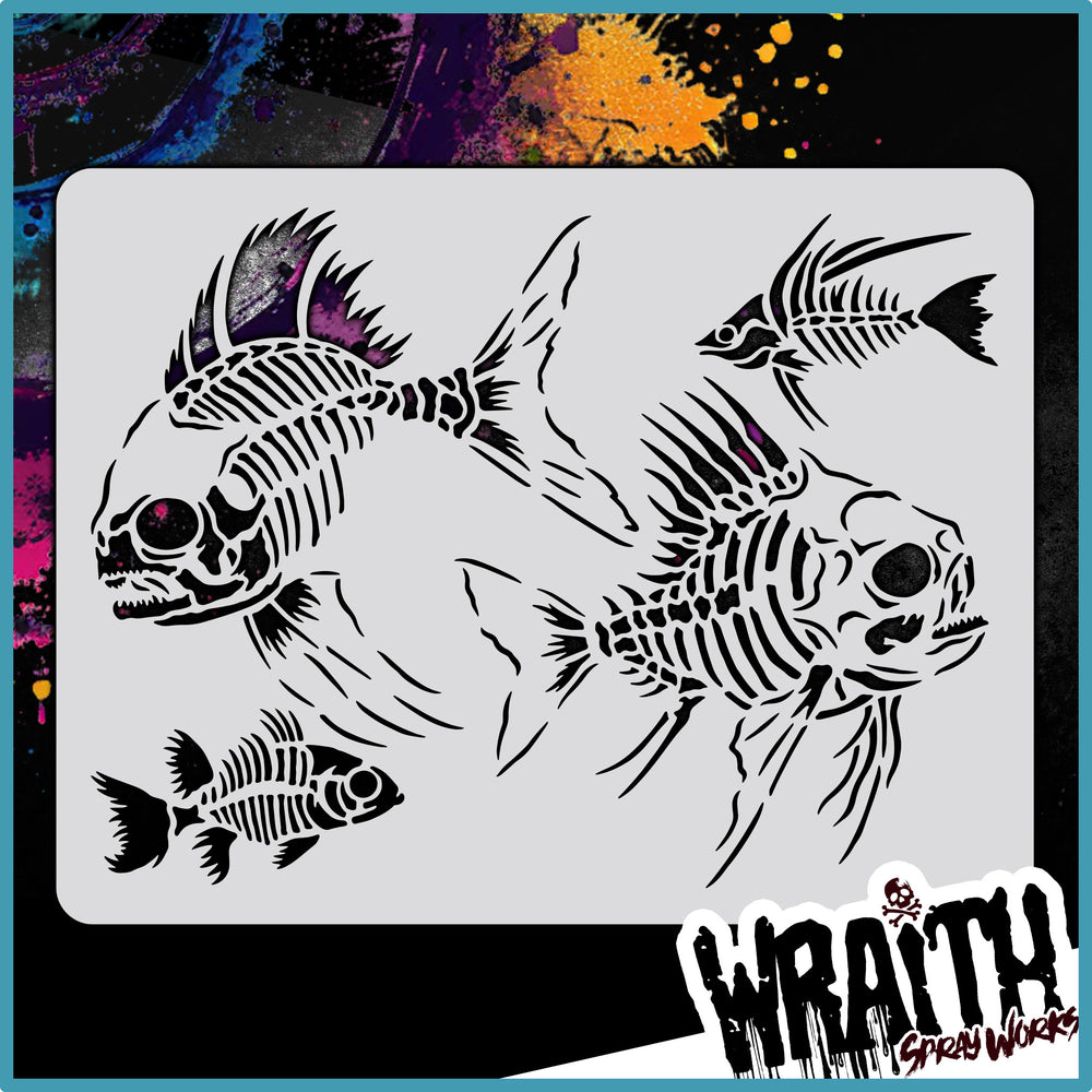 fish skeleton stencil